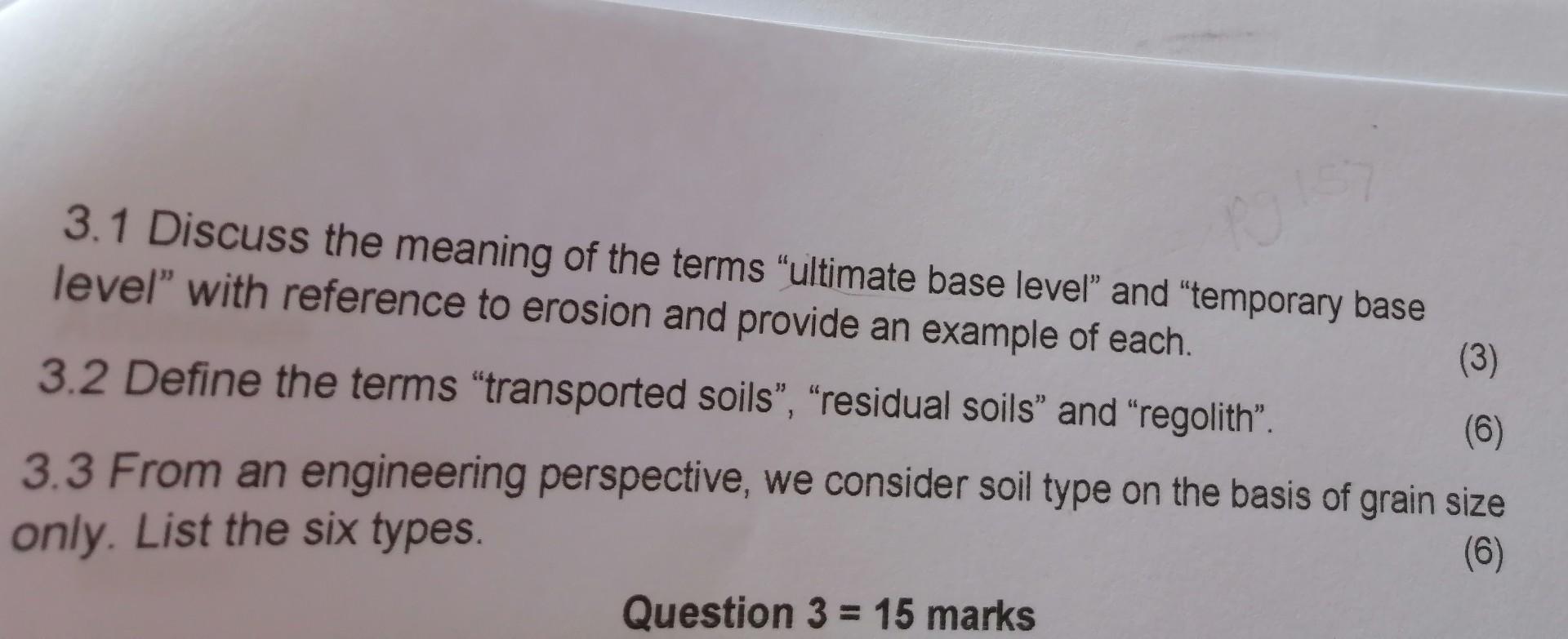 Solved 3.1 Discuss the meaning of the terms "ultimate base | Chegg.com