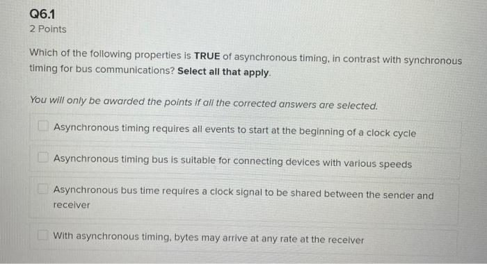 Solved Which of the following properties is TRUE of | Chegg.com