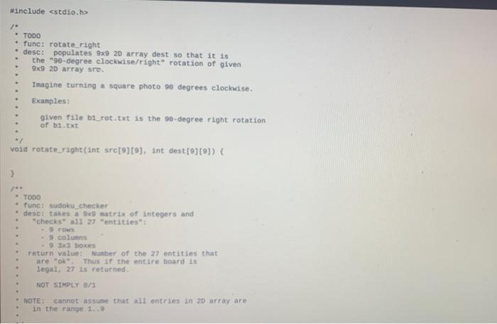 Solved Two functions operating on 2D arrays. Your task: | Chegg.com
