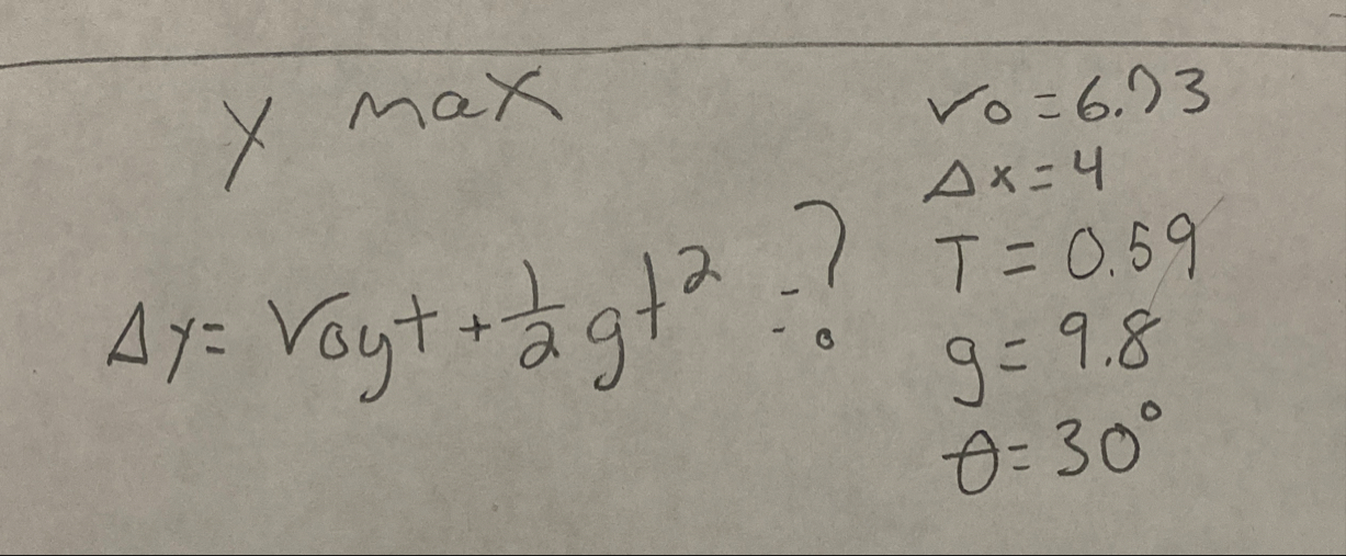 Solved Need to find max height using this equation | Chegg.com