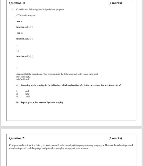 Solved 1. Consider the following JavaScript skeletal | Chegg.com
