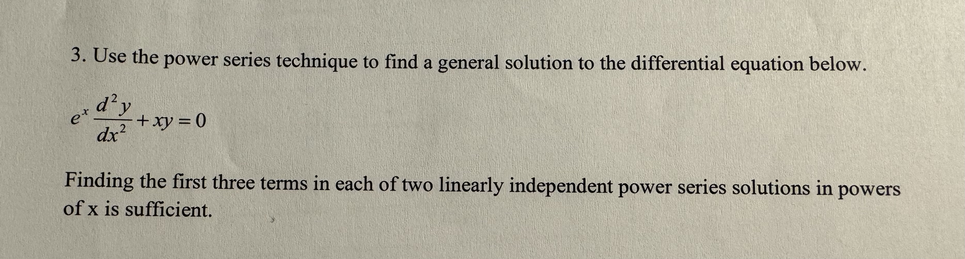 Solved Use the power series technique to find a general | Chegg.com