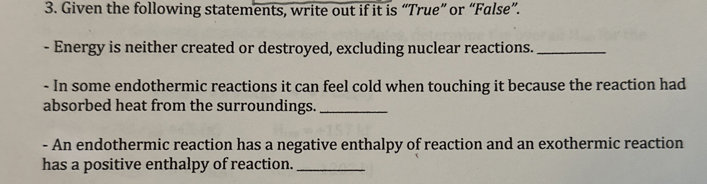 Solved Given the following statements, write out if it is | Chegg.com