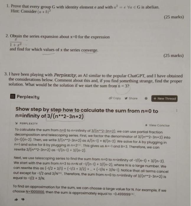 Solved 1. Prove that every group G with identity element e | Chegg.com Solved 1. Prove that every group G with identity element e | Chegg.com