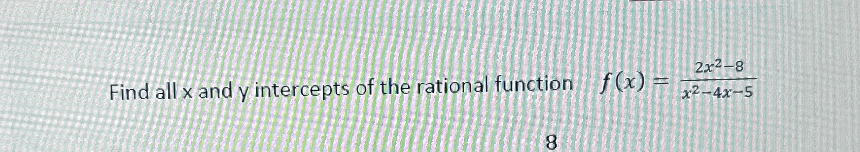 Solved Find all x ﻿and y ﻿intercepts of the rational | Chegg.com