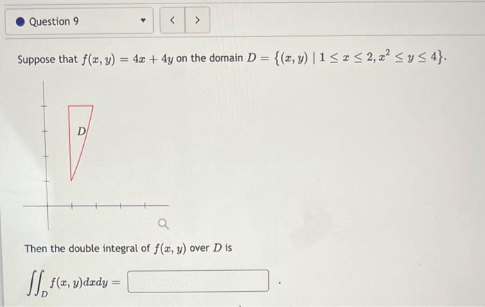Solved Suppose that f(x,y)=4x+4y on the domain | Chegg.com