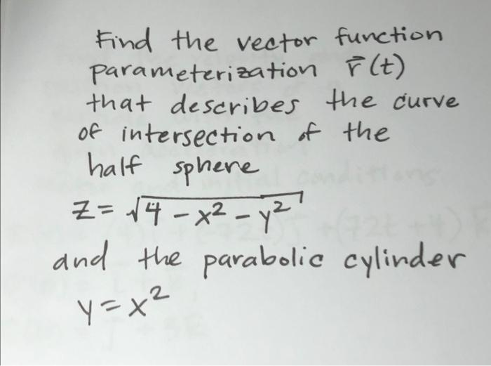 Solved Find the vector function parameterization F(t) that | Chegg.com