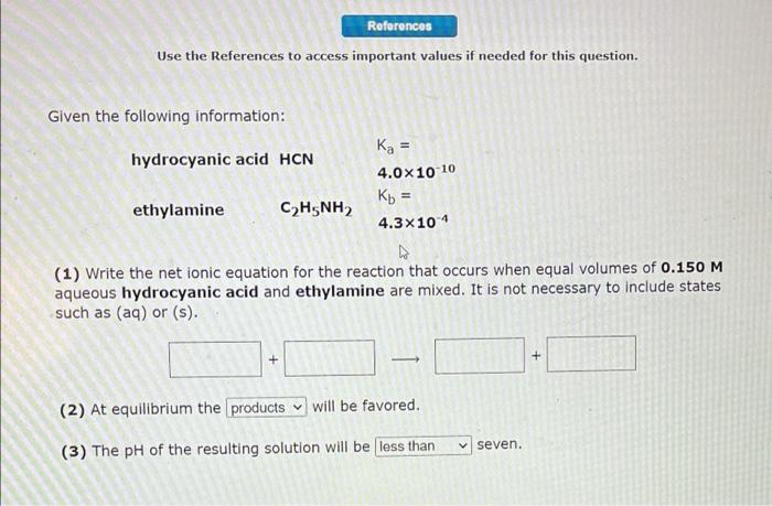 Solved References Use the References to access important | Chegg.com