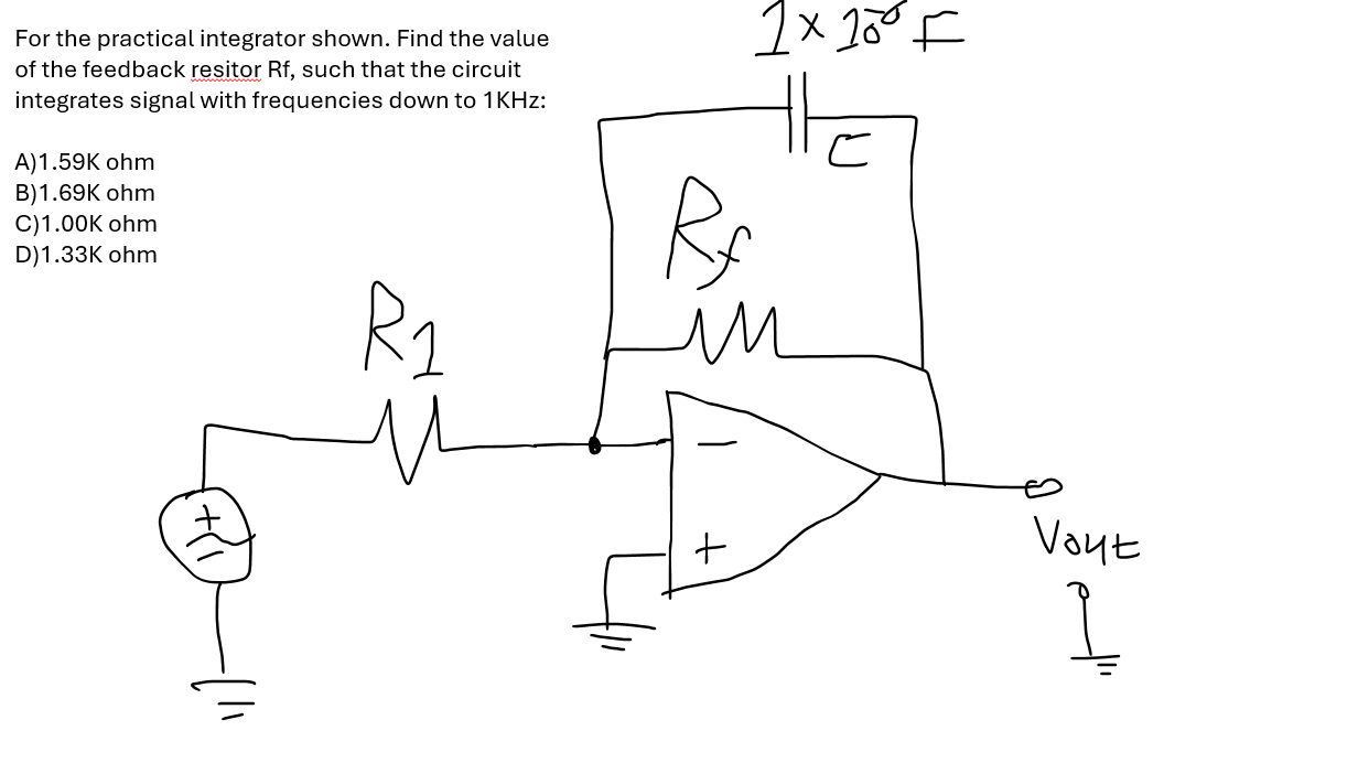Solved For the practical integrator shown. Find the | Chegg.com