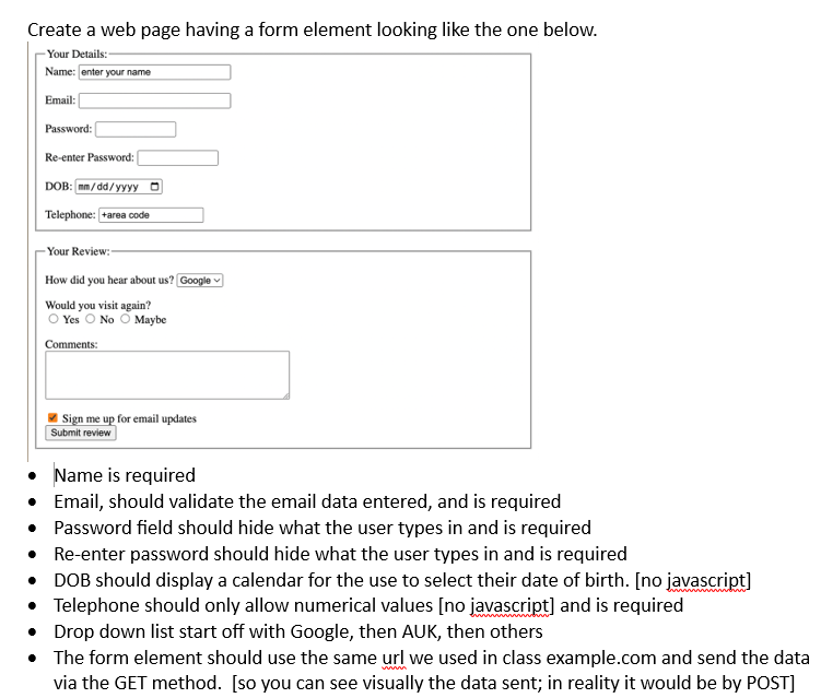 Solved Name is requiredEmail, should validate the email data | Chegg.com