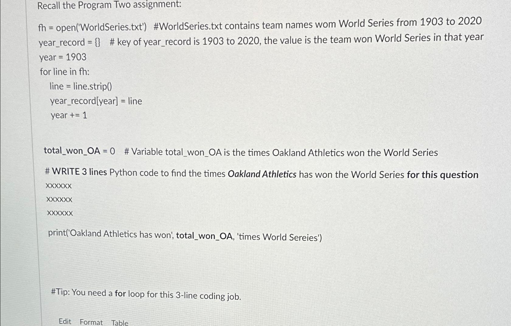 Solved Recall the Program Two assignment:fh = | Chegg.com