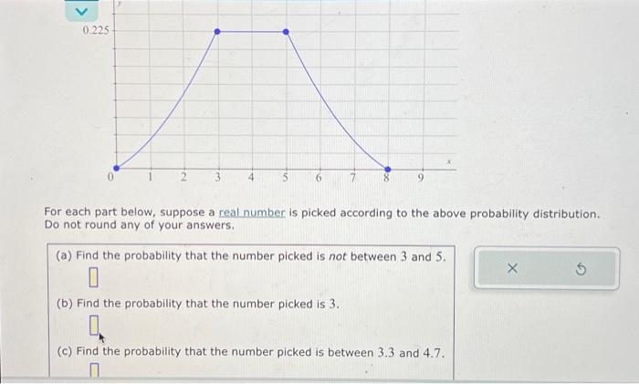 Solved For each part below, suppose a real number is picked | Chegg.com
