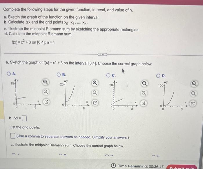 Solved Complete the following steps for the given function, | Chegg.com