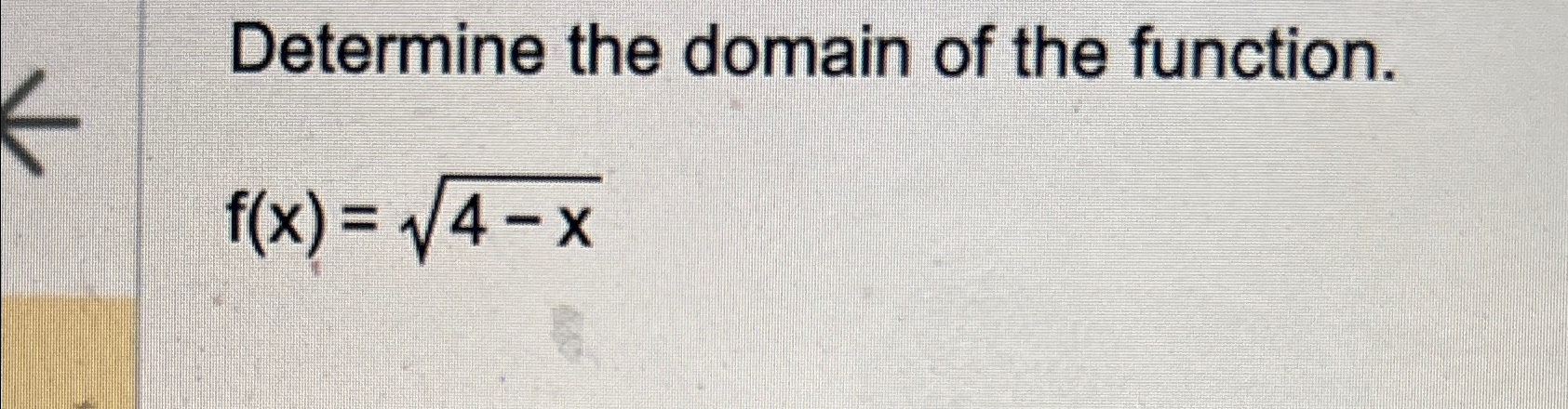 Solved Determine the domain of the function.f(x)=4-x2 | Chegg.com