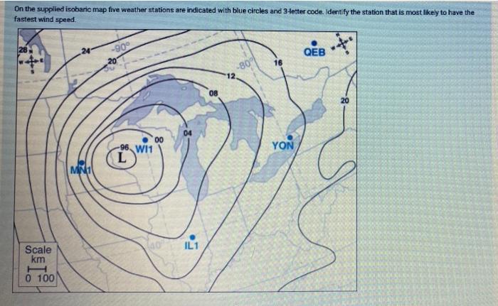 Solved On the supplied isobaric map five weather stations | Chegg.com
