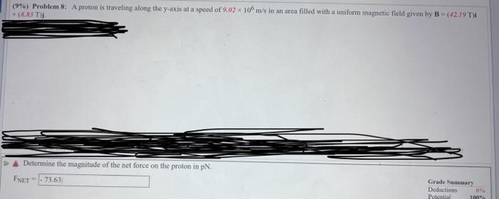 Solved (9\%) Problem 8: A proton is traveling along the | Chegg.com