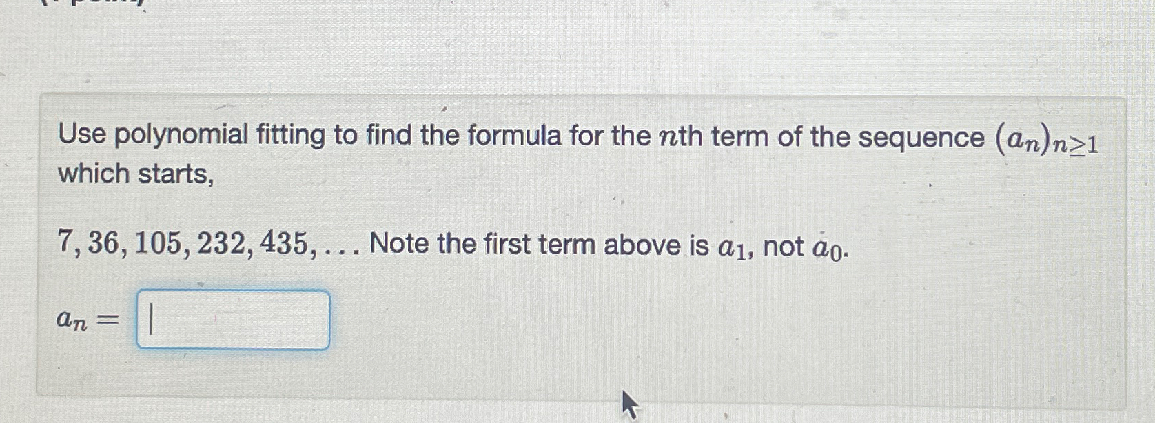 Solved Use polynomial fitting to find the formula for the | Chegg.com