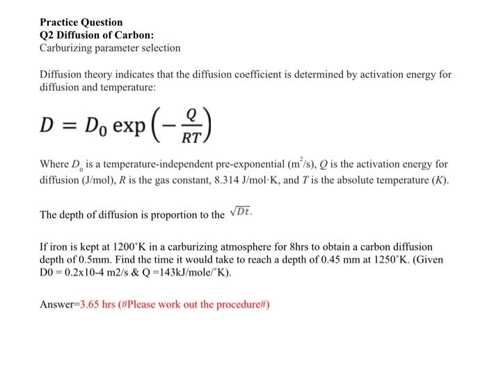 Solved Practice Questions Q1 Diffusion of Nitrogen. Using | Chegg.com
