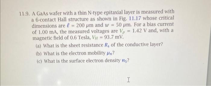 Solved 1.9. A GaAs wafer with a thin N-type epitaxial layer | Chegg.com