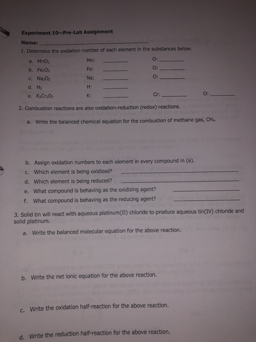 Solved Experiment 10-Pre-Lab Assignment Name: 1. Determine | Chegg.com