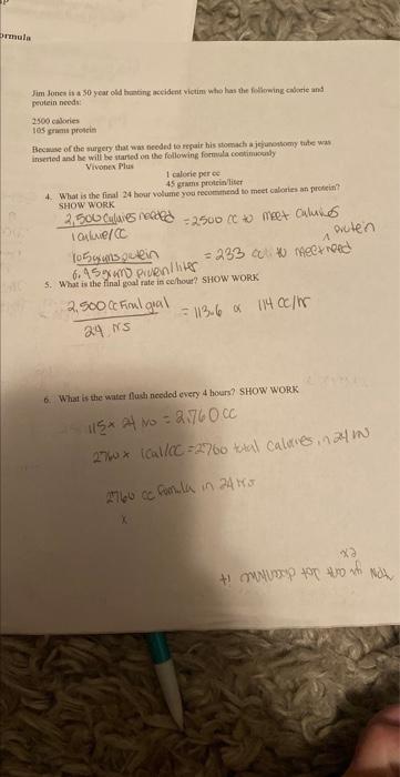 Solved This is a nutrition problem regarding enteral tube | Chegg.com