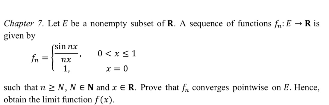 Solved Chapter 7. ﻿Let E ﻿be a nonempty subset of R. ﻿A | Chegg.com