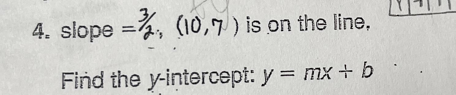 Solved slope =32,(10,7) ﻿is on the line.Find the | Chegg.com