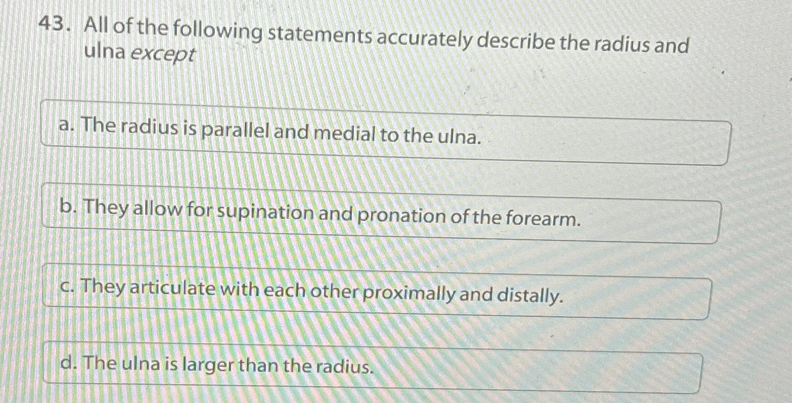 Solved All of the following statements accurately describe | Chegg.com