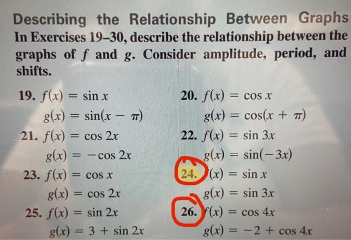 Solved Describing the Relationship Between Graphs In | Chegg.com
