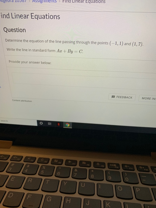 Solved geuld 10567 Assignments > Find Linear Equations Find | Chegg.com