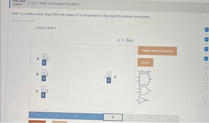 Solved Jump to level 1 z=baˉcNote: To create a wire, drag | Chegg.com