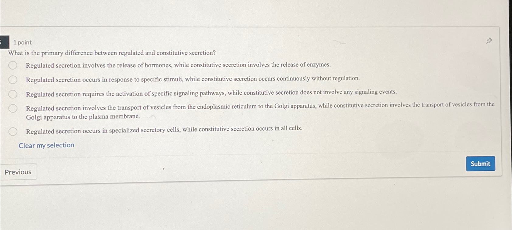 Solved 1 ﻿pointWhat is the primary difference between | Chegg.com
