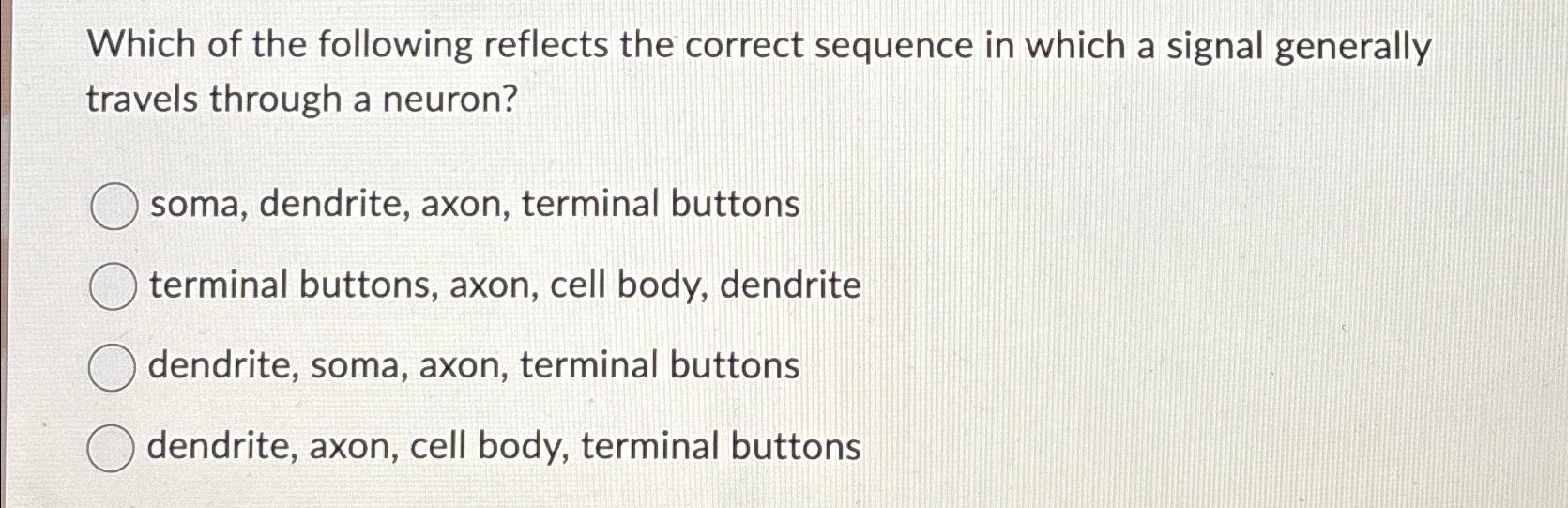 Solved Which of the following reflects the correct sequence | Chegg.com