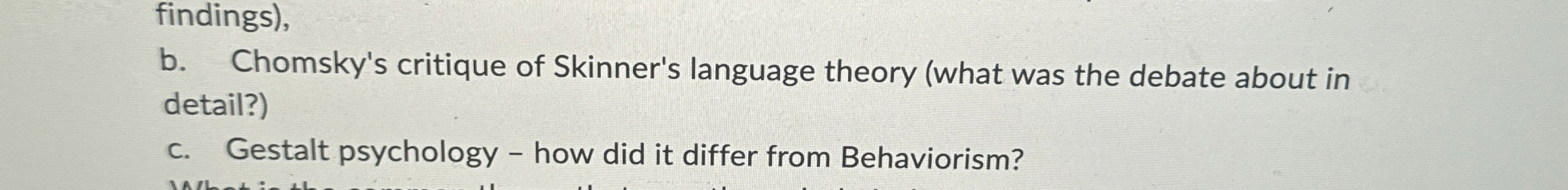 Solved findings),b. ﻿Chomsky's critique of Skinner's | Chegg.com