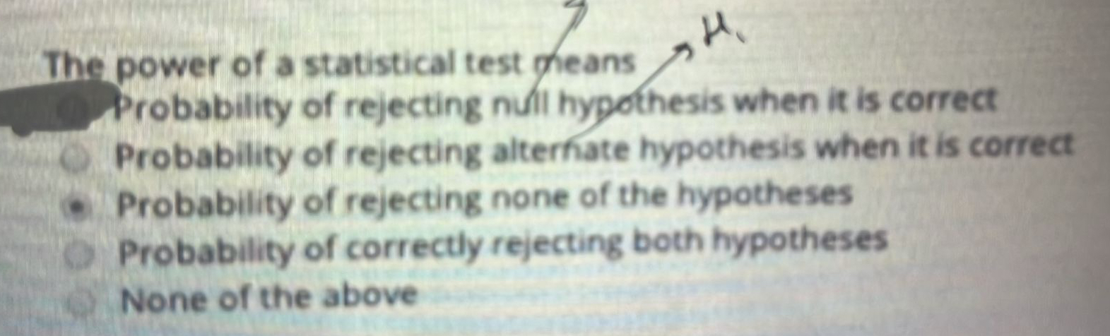 Solved The power of a statistical test oneansμProbability of | Chegg.com