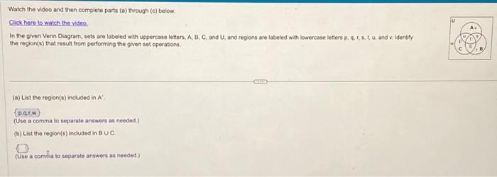 Watch the video and then complete parts (a) through | Chegg.com