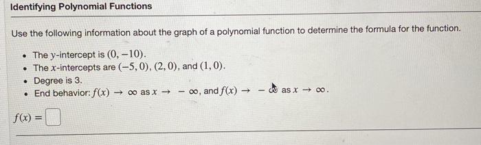 Solved Identifying Polynomial Functions Use the following | Chegg.com