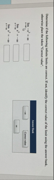 Solved Determine if the following infinite limits are | Chegg.com