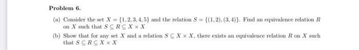 Solved (a) Consider the set X={1,2,3,4,5} and the relation | Chegg.com