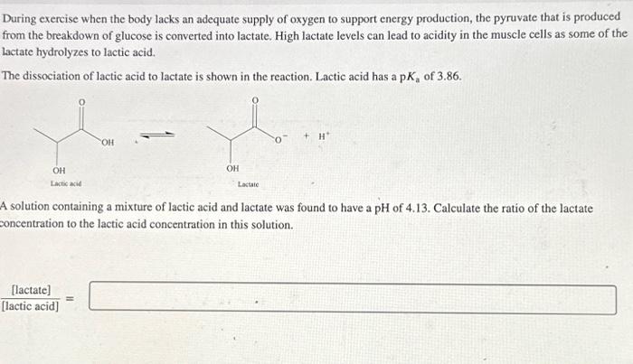 Solved During exercise when the body lacks an adequate | Chegg.com