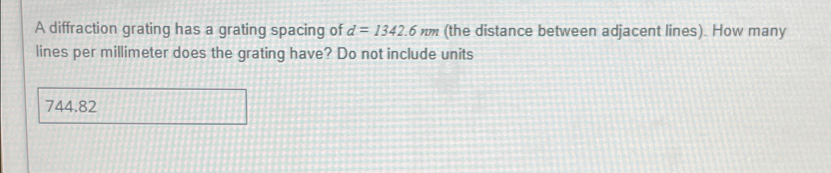 Solved A diffraction grating has a grating spacing of | Chegg.com