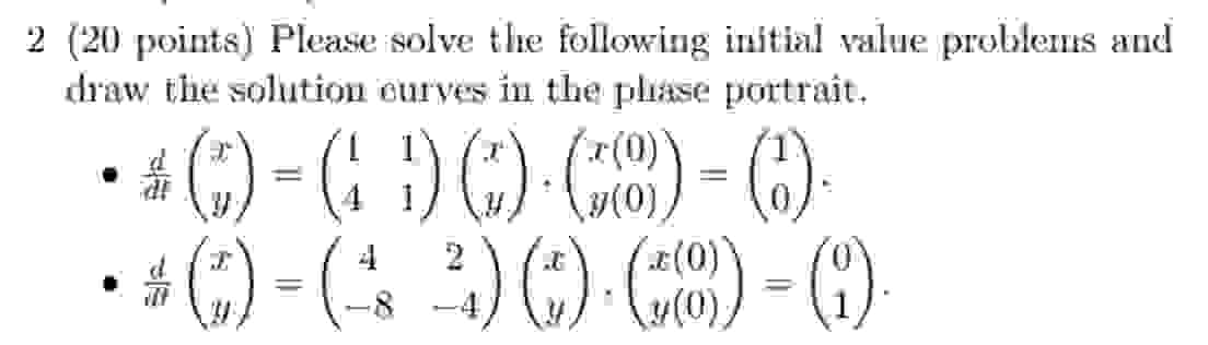 Solved 2 20 points please Solve The Following Initial