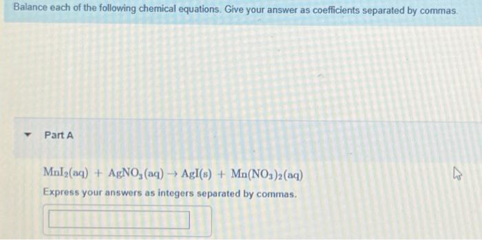 Solved Balance each of the following chemical equations. | Chegg.com