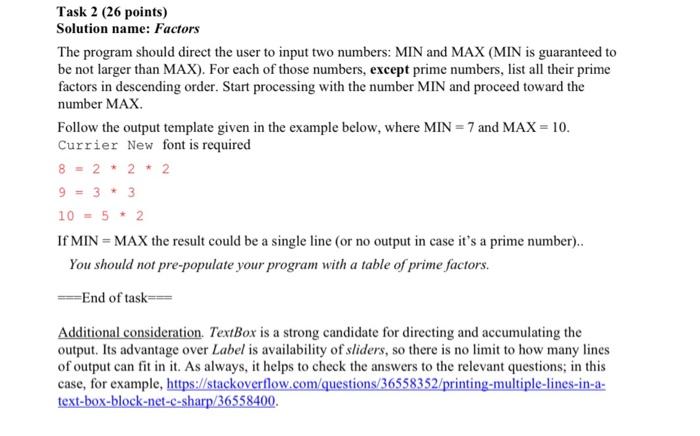 Solved Solution name: Factors The program should direct the | Chegg.com