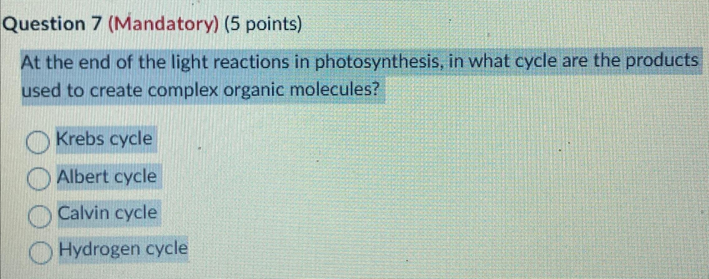 Solved Question 7 (Mandatory) (5 ﻿points)At the end of the | Chegg.com