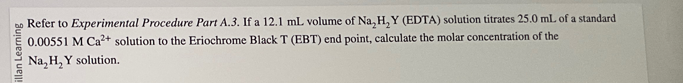 Solved Refer to Experimental Procedure Part A.3. If a 12.1mL | Chegg.com