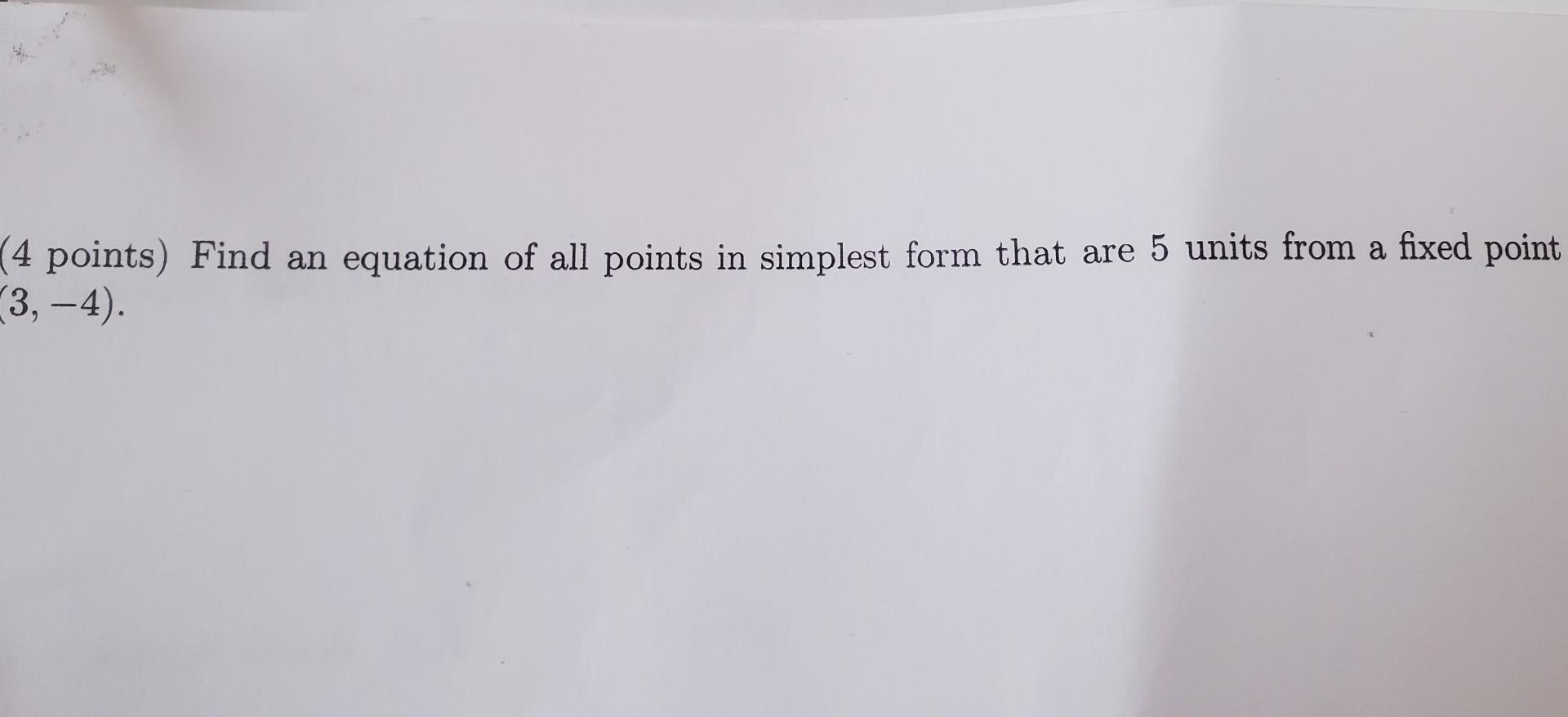 Solved (4 points) Find an equation of all points in simplest | Chegg.com