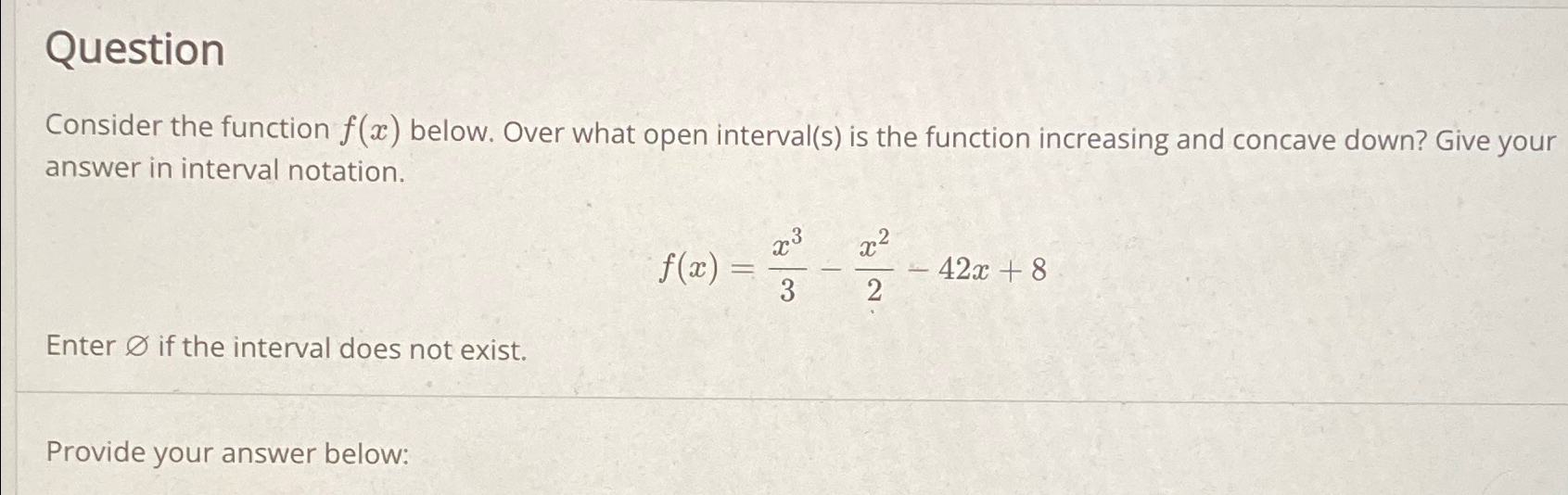 Solved QuestionConsider the function f(x) ﻿below. Over what | Chegg.com