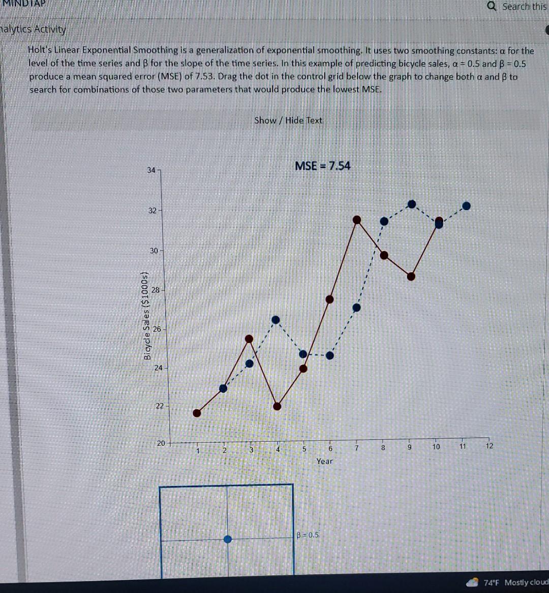 Holt's Linear Exponential Smoothing is a | Chegg.com