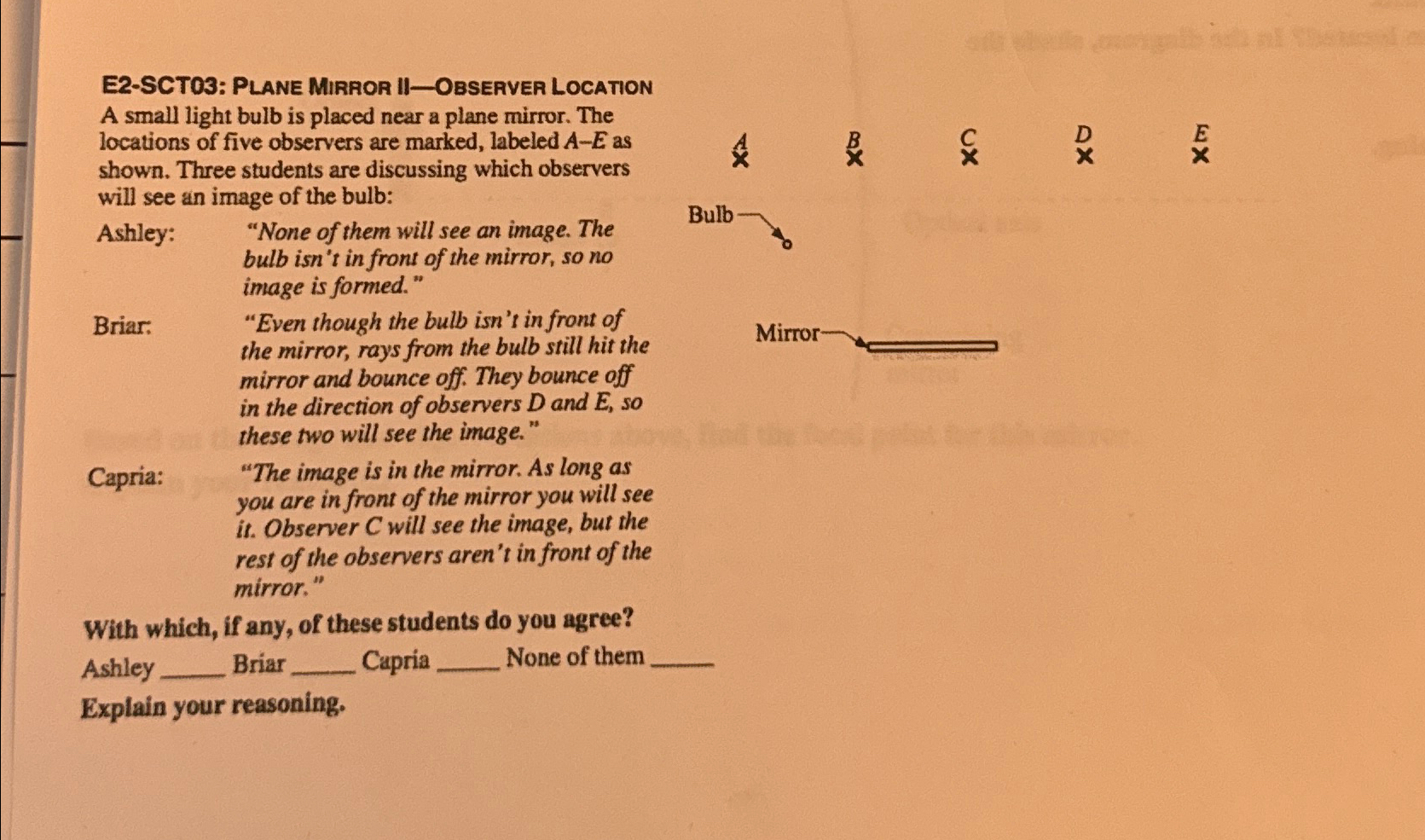 Solved E2-SCT03: PLANE MiRAOR II-OBSERVER LOCATIONA small | Chegg.com